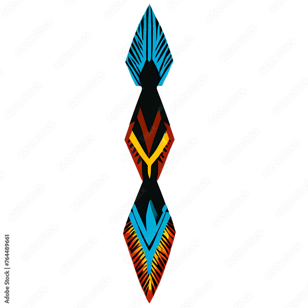 Tribal arrowhead border with indigenous patterns Transparent Background ...