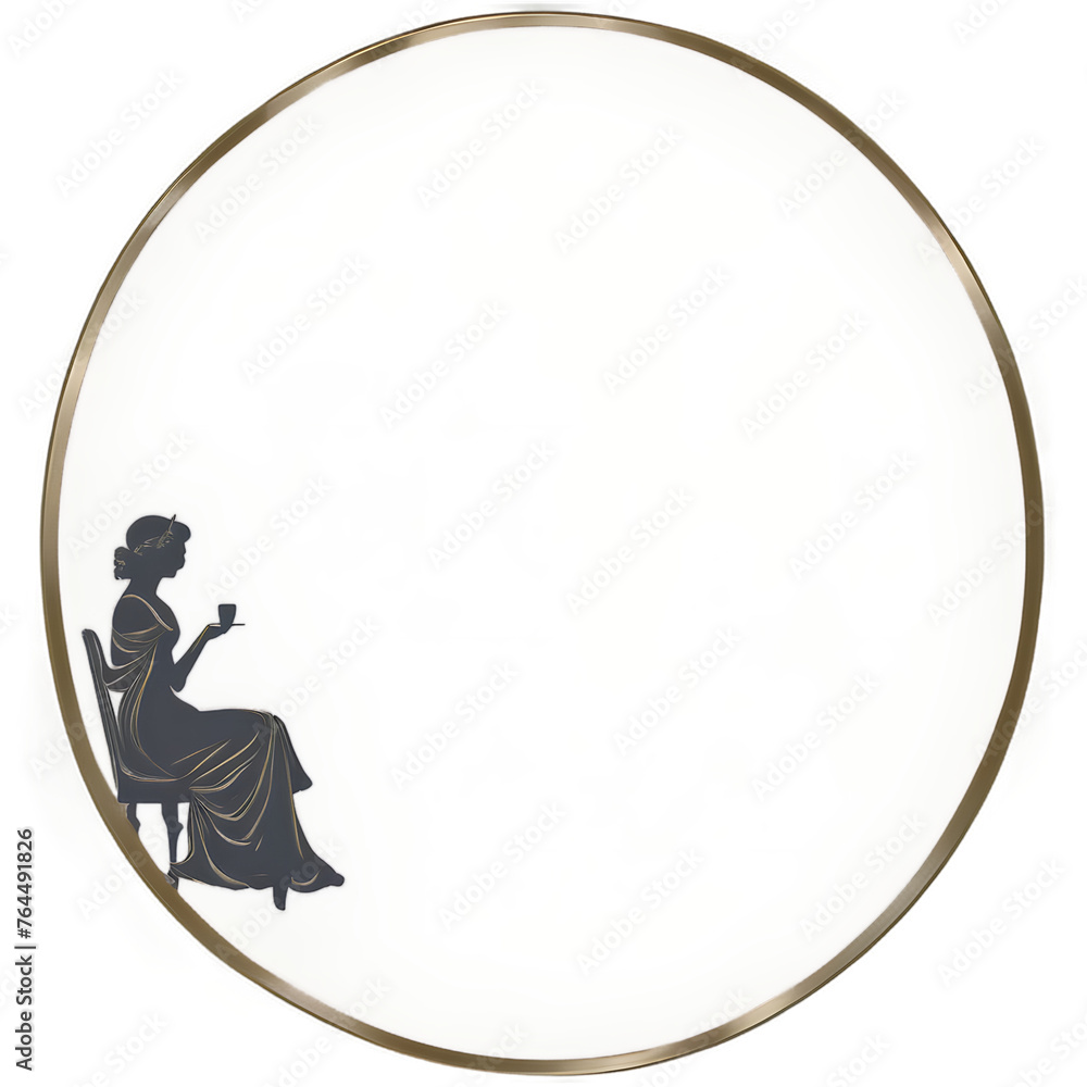 Victorian cameo portrait border with elegant silhouettes Transparent ...