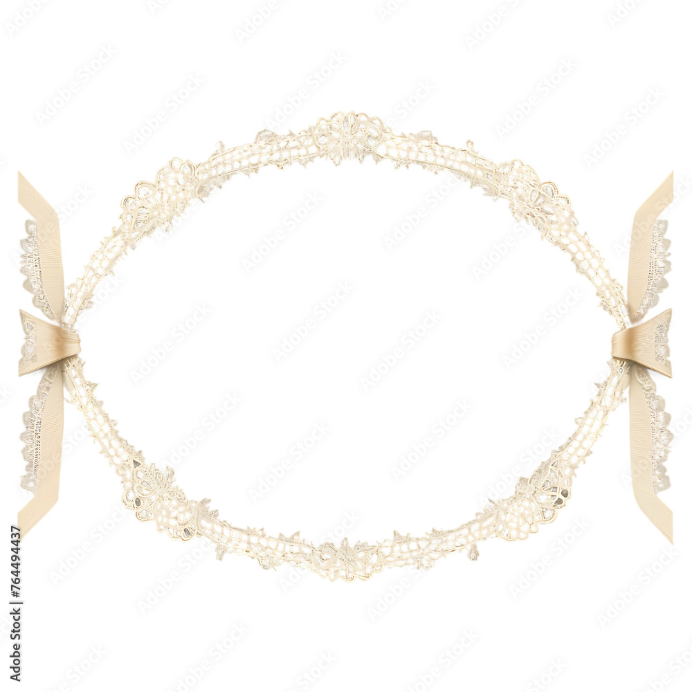 Vintage lace ribbon frame border with delicate lacework and elegant ...
