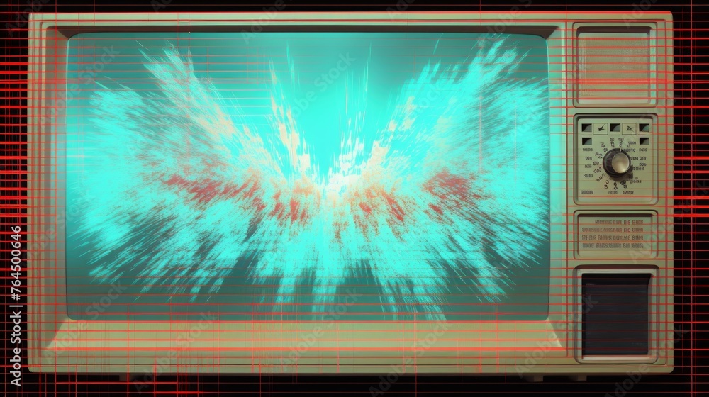 Vintage TV static signal transmission error transparent overlay ...