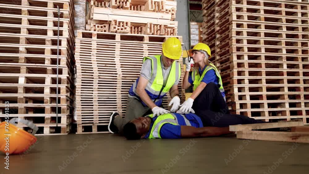 Industrial accident concept. Male african american accidents from ...