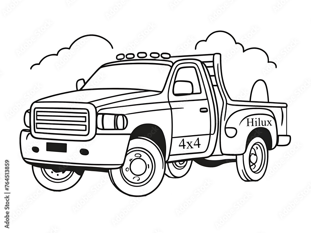 Pickup Truck illustration colouring page for kids Retro pickup trucks ...