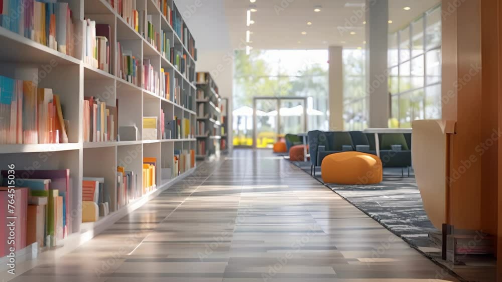 A close shot of a renovated library blending modern amenities and ...