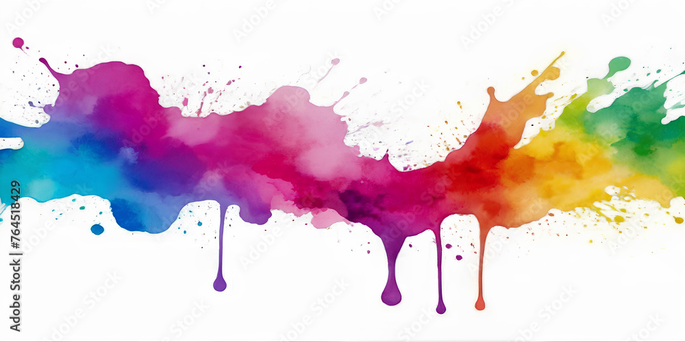 Colorful paint 3d splash. Isolated element on the transparent background. Generative AI Stock ...