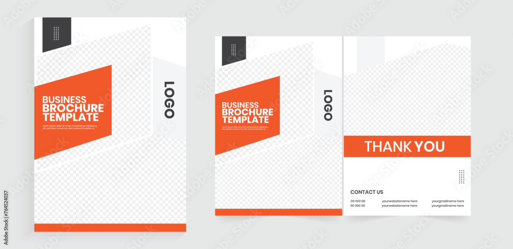 Bifold brochure design. Bifold brochure templates. Folded vector ...