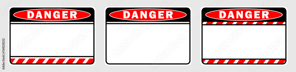 danger sign warning caution blank text space area red message box ...