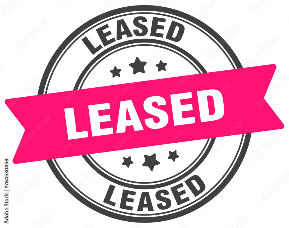 leased stamp. leased label on transparent background. round sign Stock ...