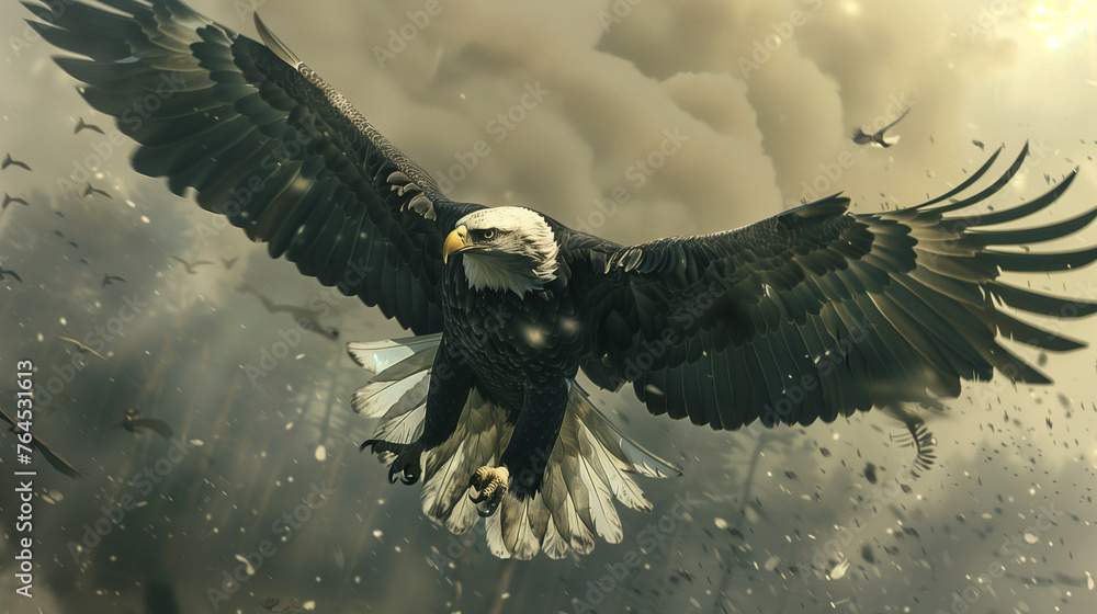 Bald eagle, american flag with background, The of symbol 4 July ...