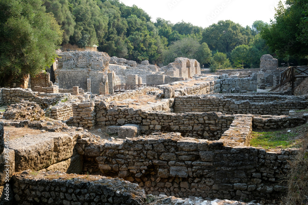 Ruins of the Great Basilica in Butrint National Park, Buthrotum ...
