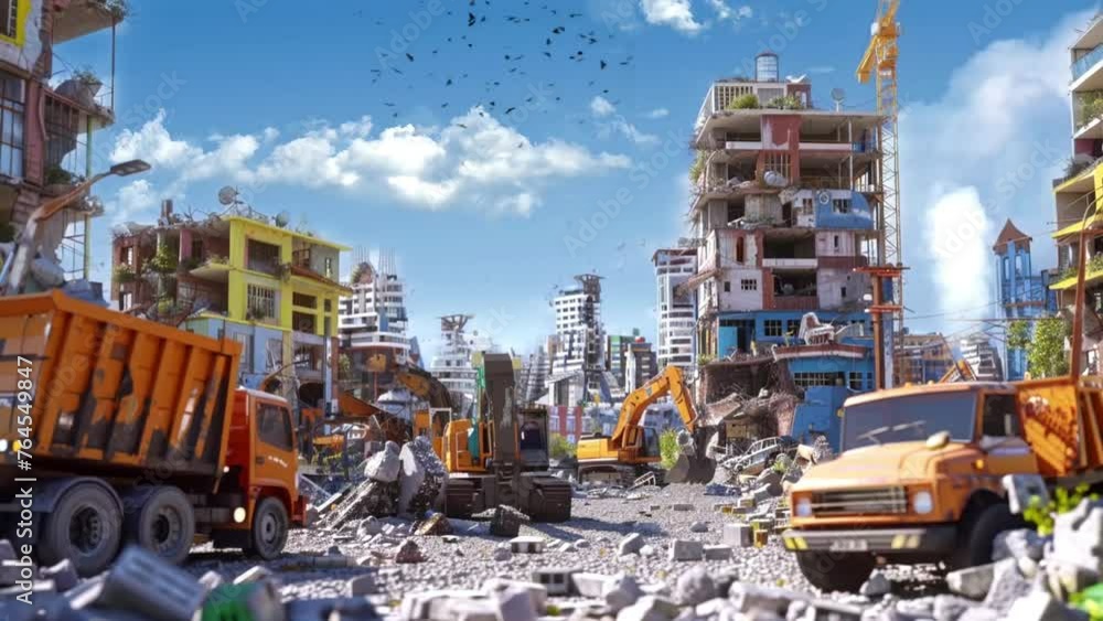 Vidéo Stock The urban landscape transforms with the bustle of ...