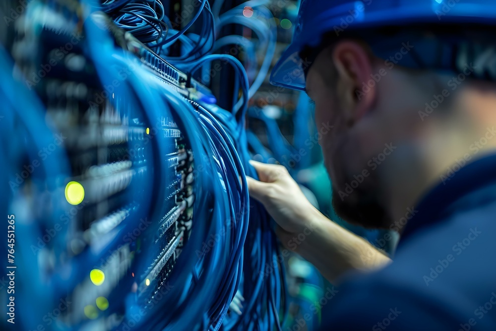 Technicians In A Network Operations Center Monitoring Network Traffic And Troubleshooting Issues