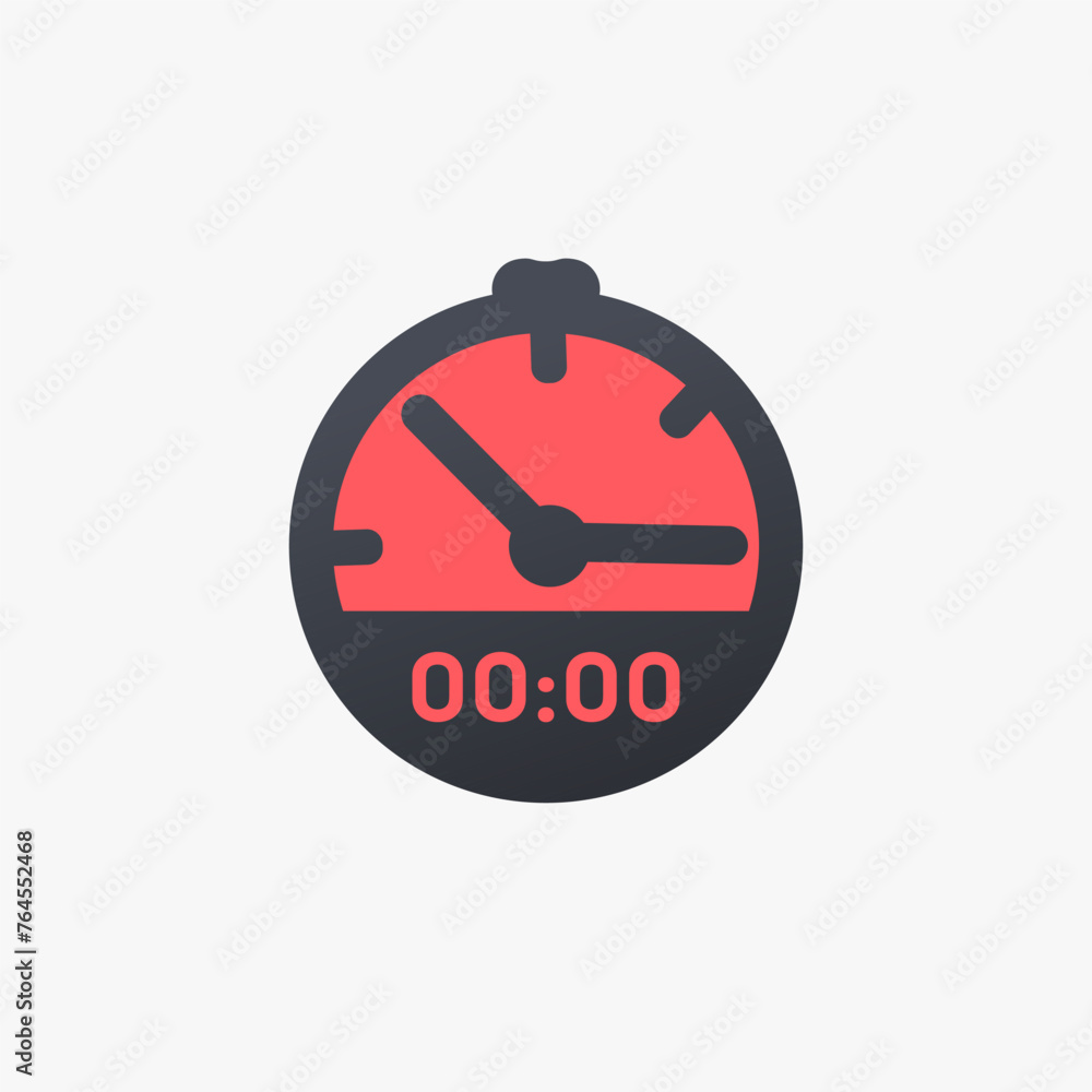 Clock analog and digit icon in trendy flat style. Clock icon page symbol for your web site ...