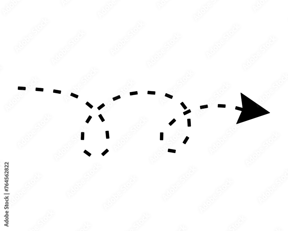 dash arrow icon. arrow with dashed line isolated on white and ...
