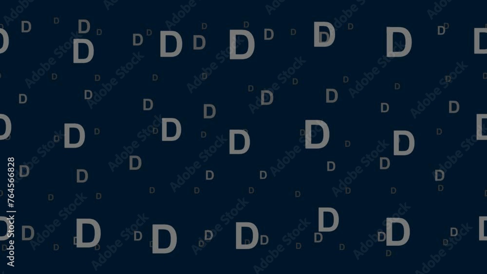 Capital letter D symbols float horizontally from left to right ...