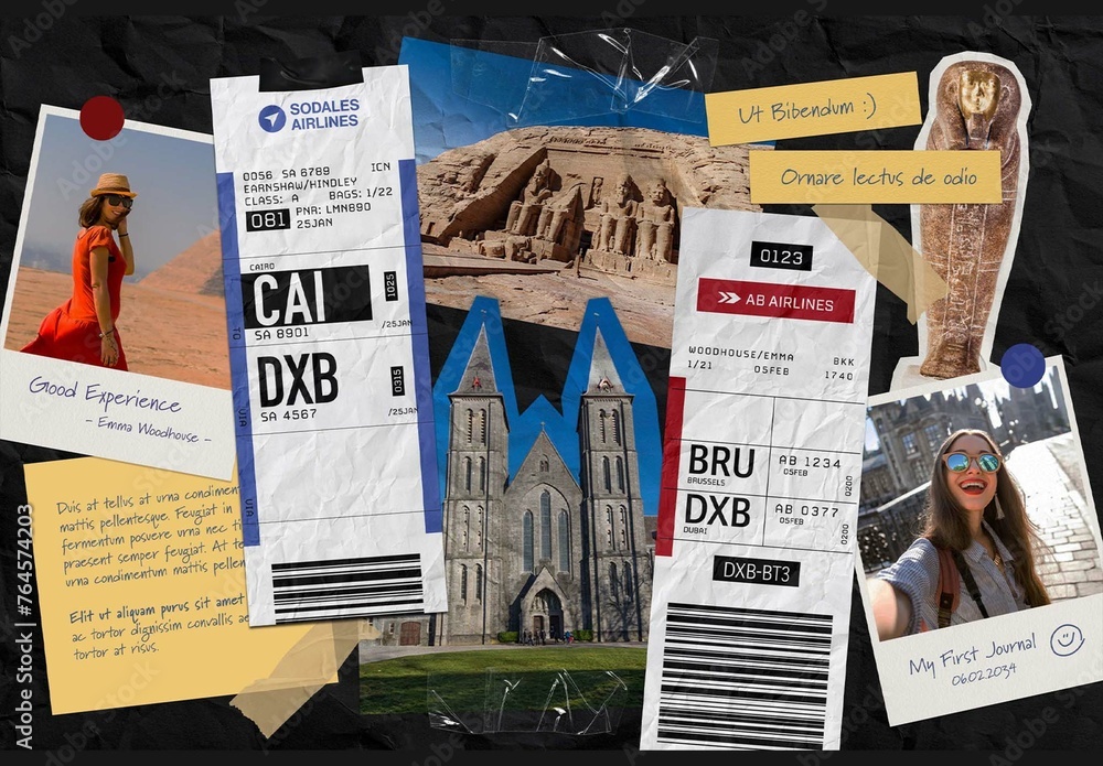 Travel Photo Collage Mockup Layout Stock Template | Adobe Stock