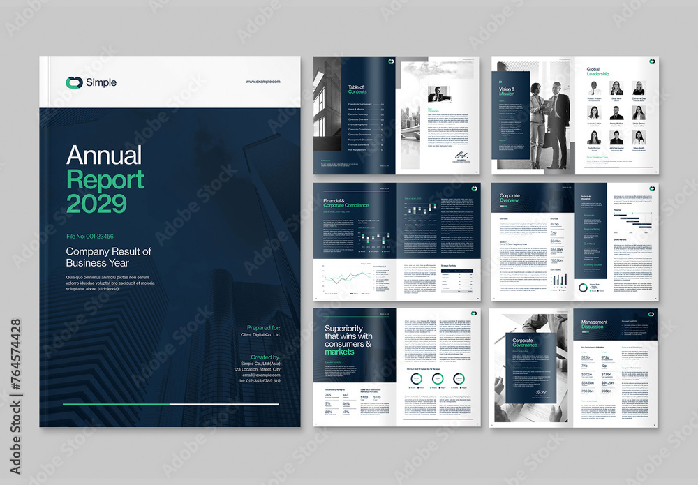 Annual Report Layout Stock Template | Adobe Stock