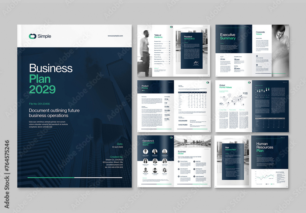 Business Plan Layout Stock Template | Adobe Stock