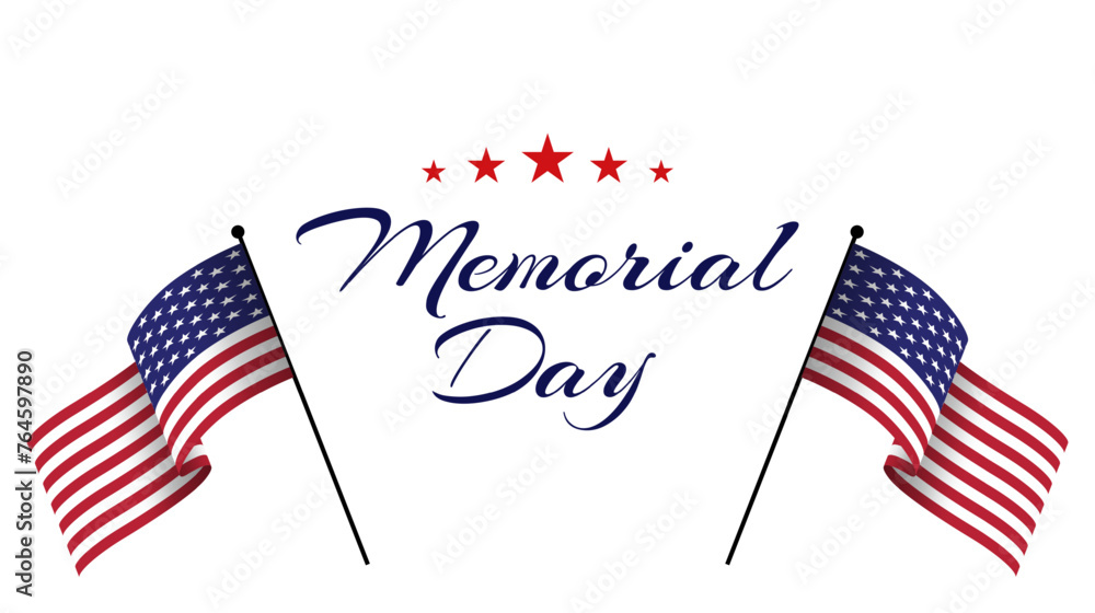Memorial Day text lettering. Hand drawn text design for memorial day in ...