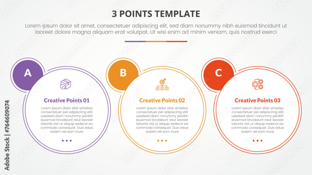 Vetor de 3 points stage template infographic concept for slide ...