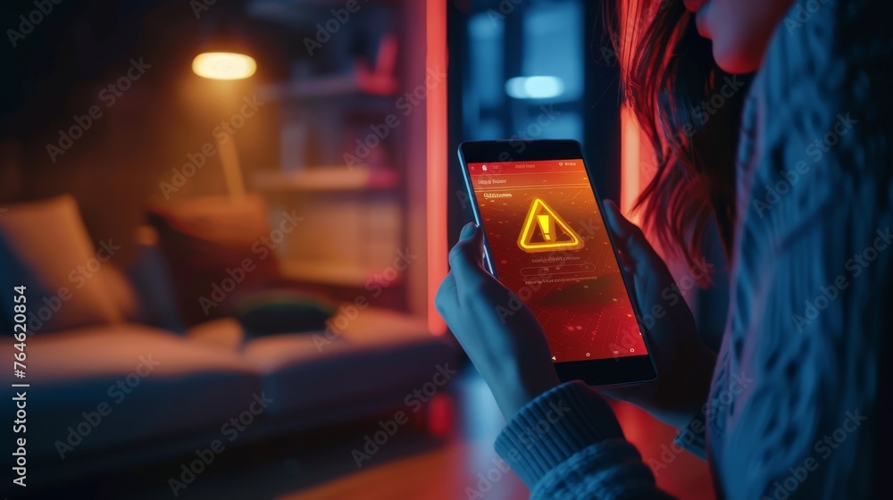 Smartphone receives a suspicious message, with the screen displaying a ...
