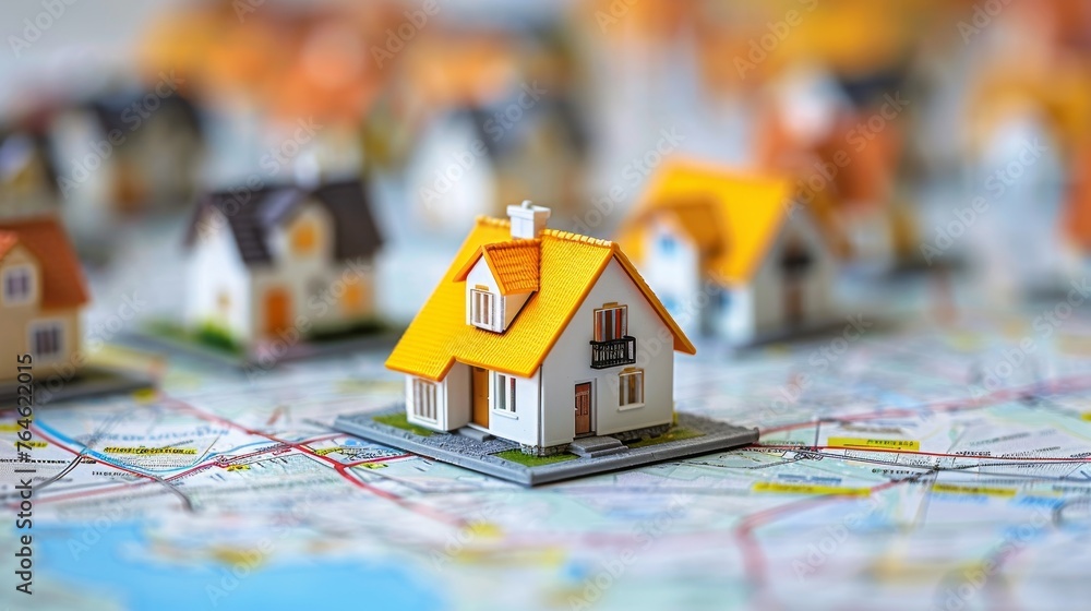 Mini houses on a property development plan, showcasing investment ...