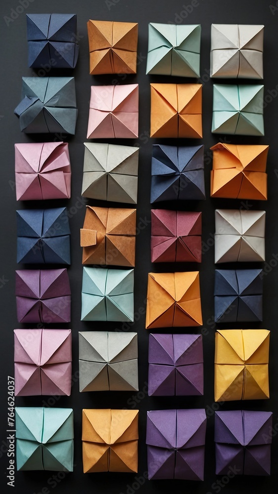 Postcard for World Origami Day, November 11. Concept "The Magic World ...