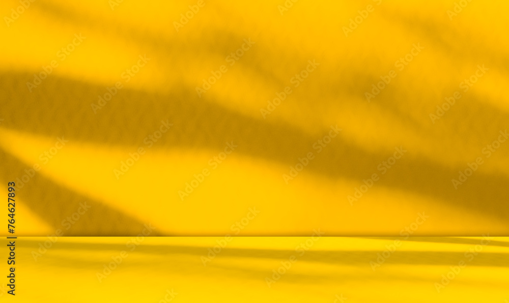 Yellow Bg Pastel Podium Background Product Light Abstract Shadow Leaf ...