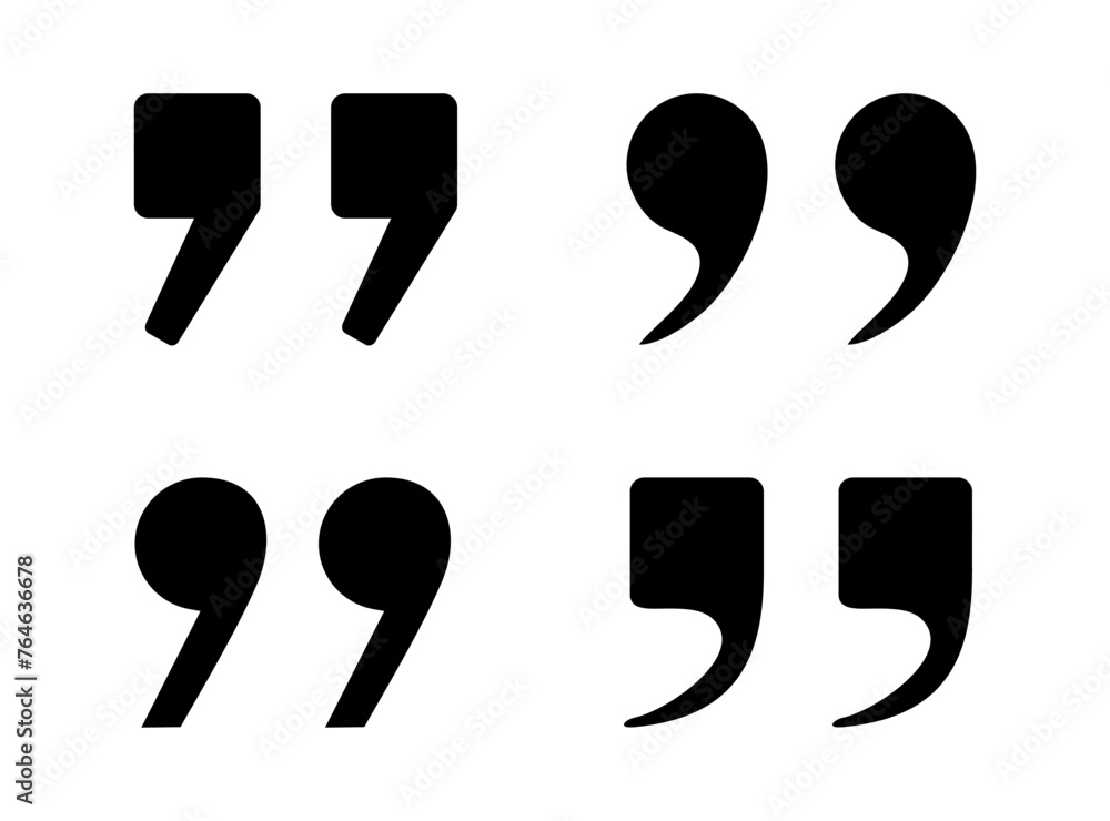 Quotes icon vector set. Quotation mark collection isolated on white ...