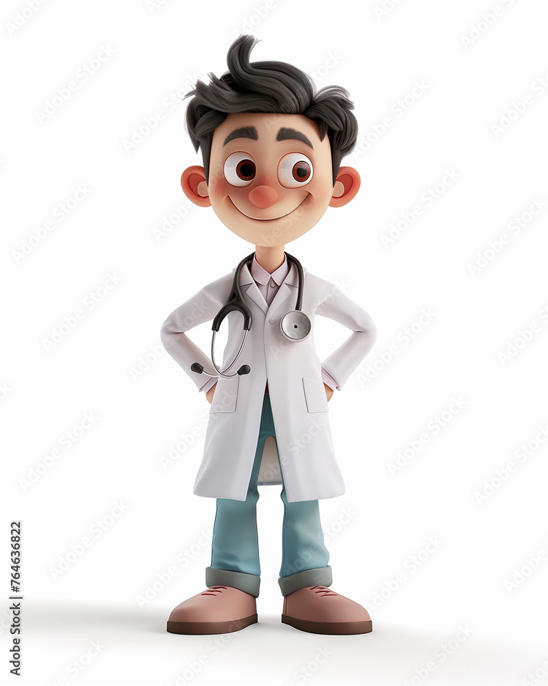 Doctor character illustration with animation movie style 3d realistic ...
