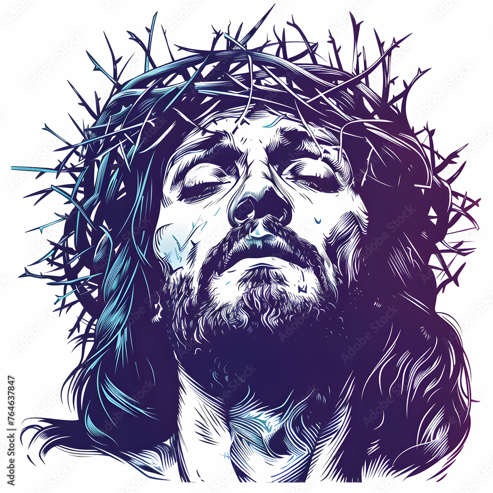Jesus Christ Savior Messiah Son of God, multicolor colorful watercolor ...
