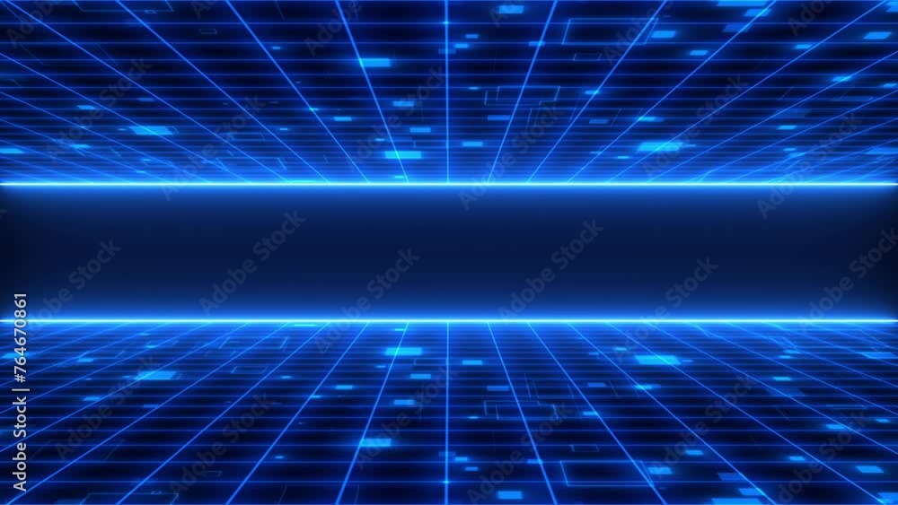 Abstract futuristic cyber world scene, sci-fi mesh or retro grid ...