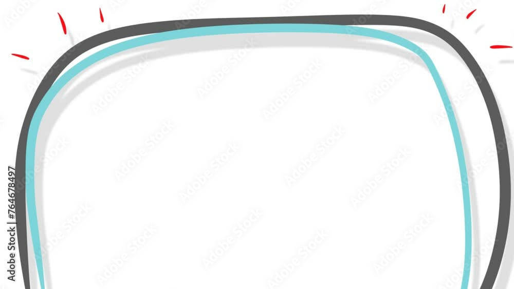 Vidéo Stock Cartoon frame in the form of an arc changes colors. Red ...