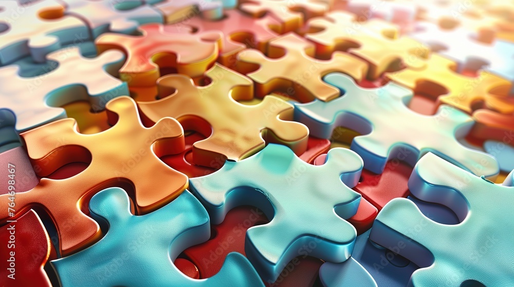 puzzle pieces coming together to form a complete picture, representing ...