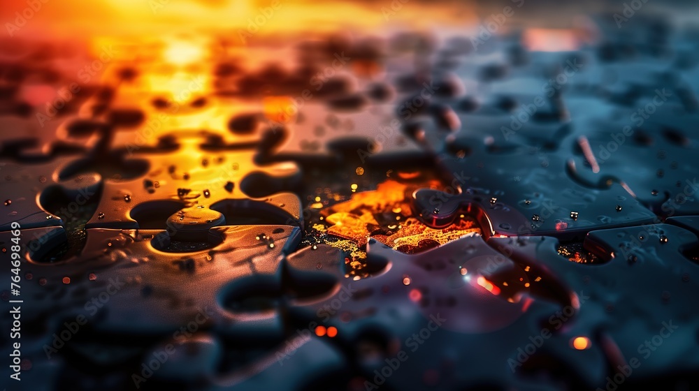 puzzle pieces coming together to form a complete picture, representing ...