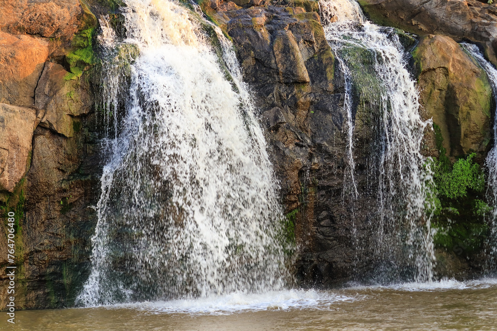 Beautiful Waterfalls in gir forest. waterfall mountain river in the ...