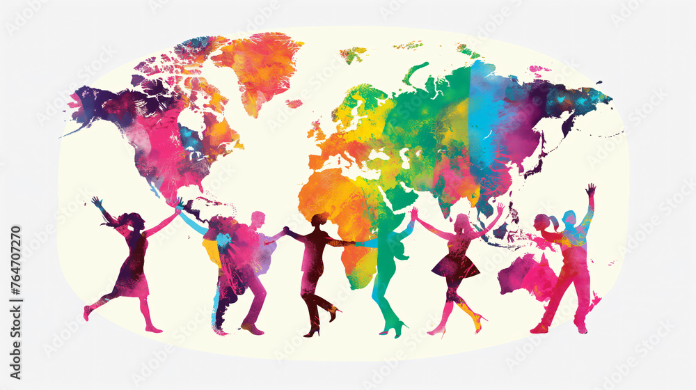 Gender Diversity Concept with Colorful World Map Background Stock ...