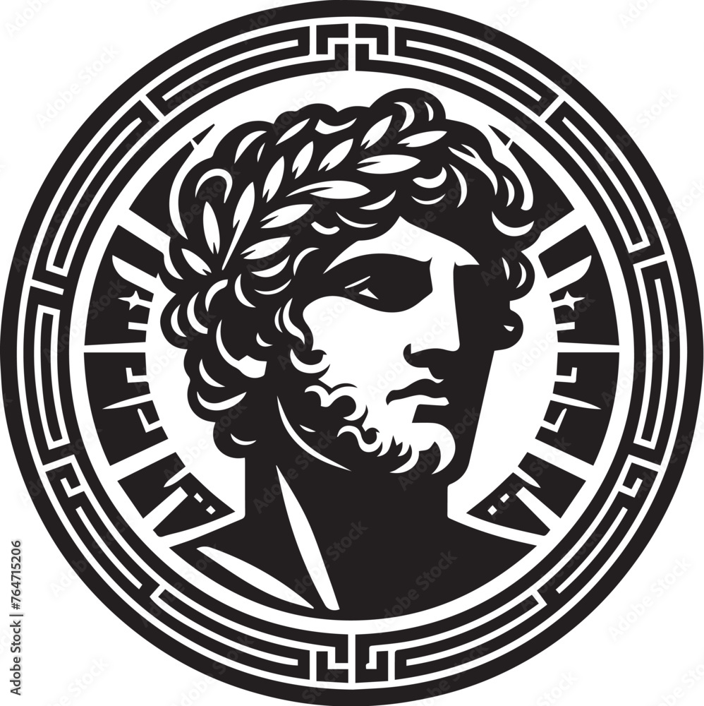 God Apollo illustration. God Phoebus illustration. Simple Apollo black ...