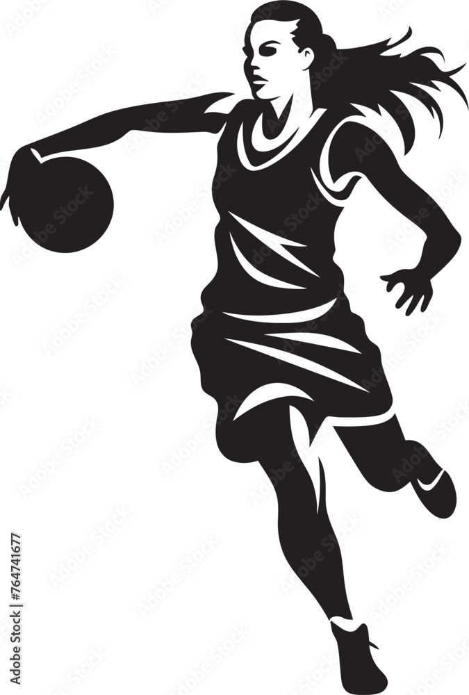 Dunk Dynamo Vector Logo and Design Illustrating Female Basketball ...
