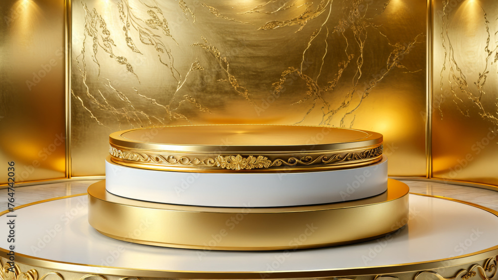 Luxury Golden Display Background, Gold podium, luxury product platform ...