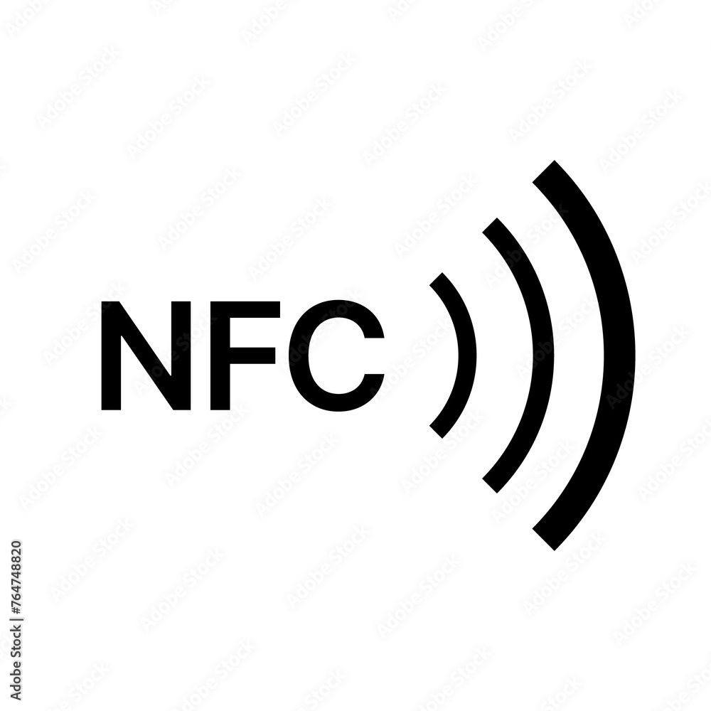 NFC sign. Contactless pay system icon. NFC payment symbol. wireless pay ...