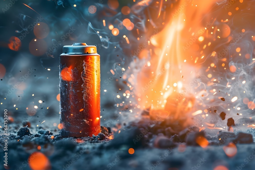 Lithium battery explosion due to overheating posing safety hazard to ...