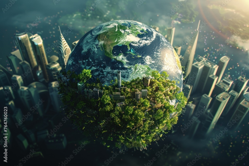 World Earth Day - Aesthetically Floating 3D Planet Earth Illustration ...