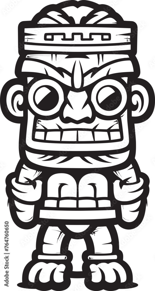 Aloha Avatar Vector Graphic Featuring a Full Body Thick Lineart Tiki ...
