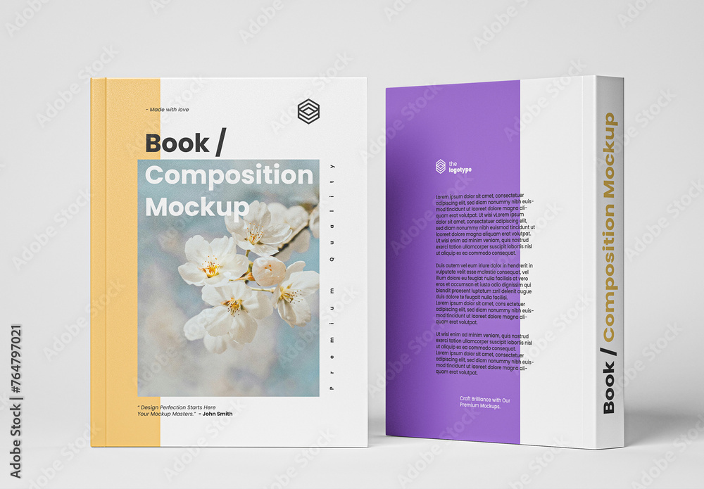 Book Composition Mockup Stock Template | Adobe Stock