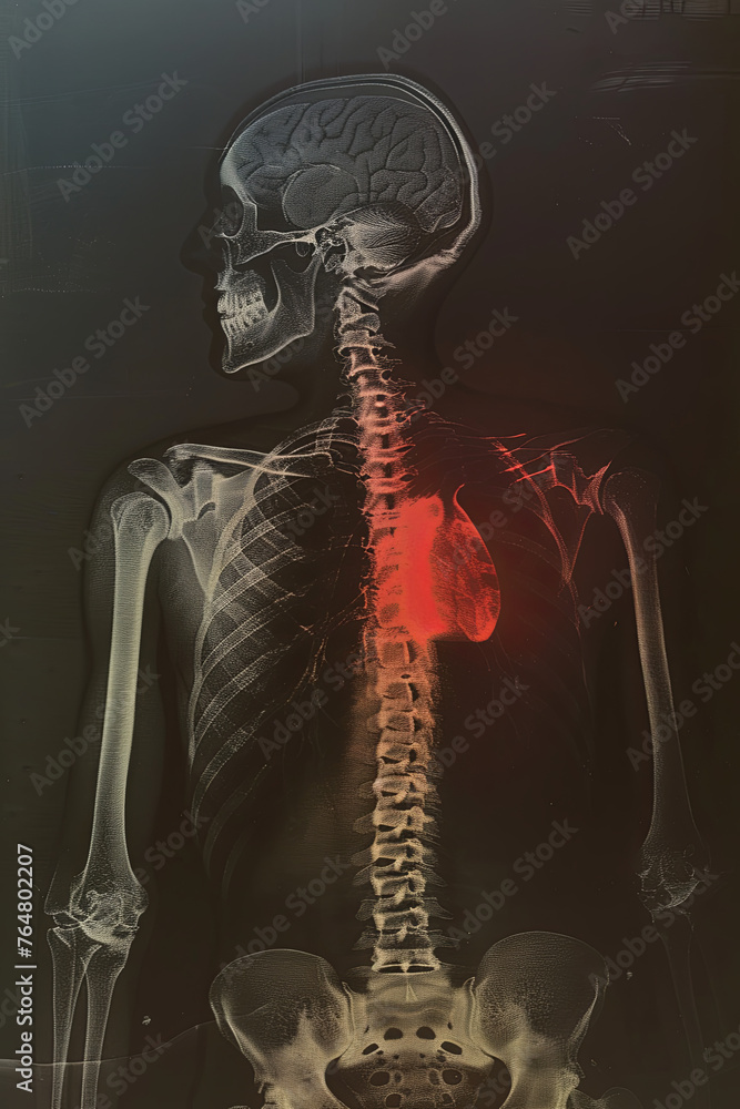 Ischemic Heart Disease, Myocardial Infarction (MI), X-ray film of a ...