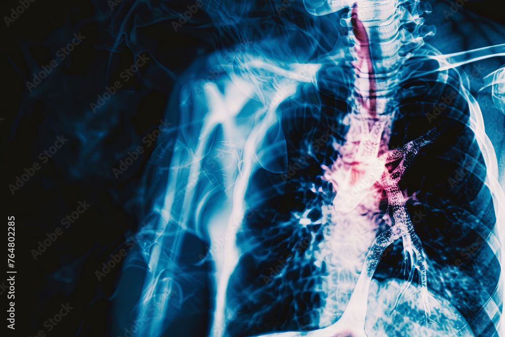 Ischemic Heart Disease, Myocardial Infarction (MI), X-ray film of a ...