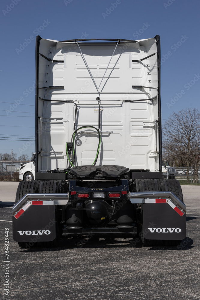 Volvo Semi Tractor Trailer Big Rig Truck display at a dealership. Volvo ...