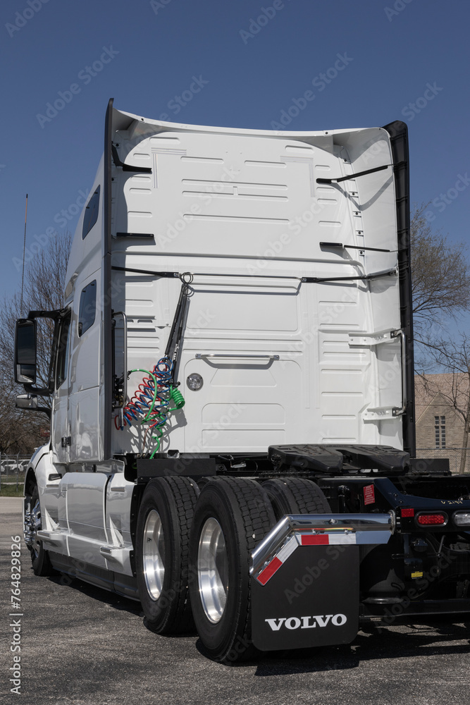 Volvo Semi Tractor Trailer Big Rig Truck display at a dealership. Volvo ...