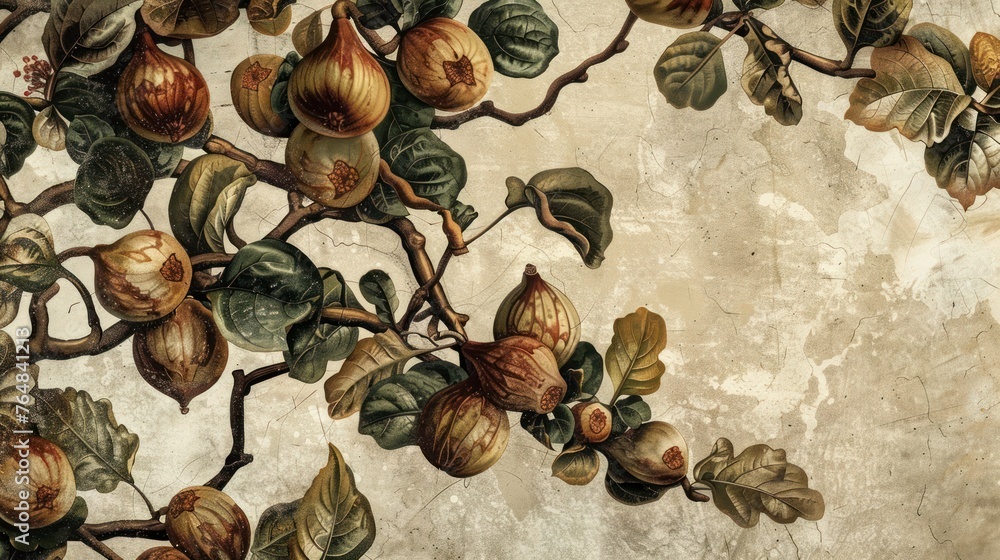 Indulge in nostalgia with retro botanical artistry, portraying a ...