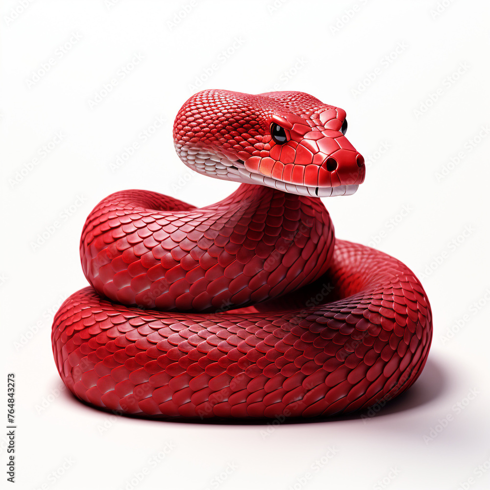 red snake clipart on a white background сreated with Generative Ai ...